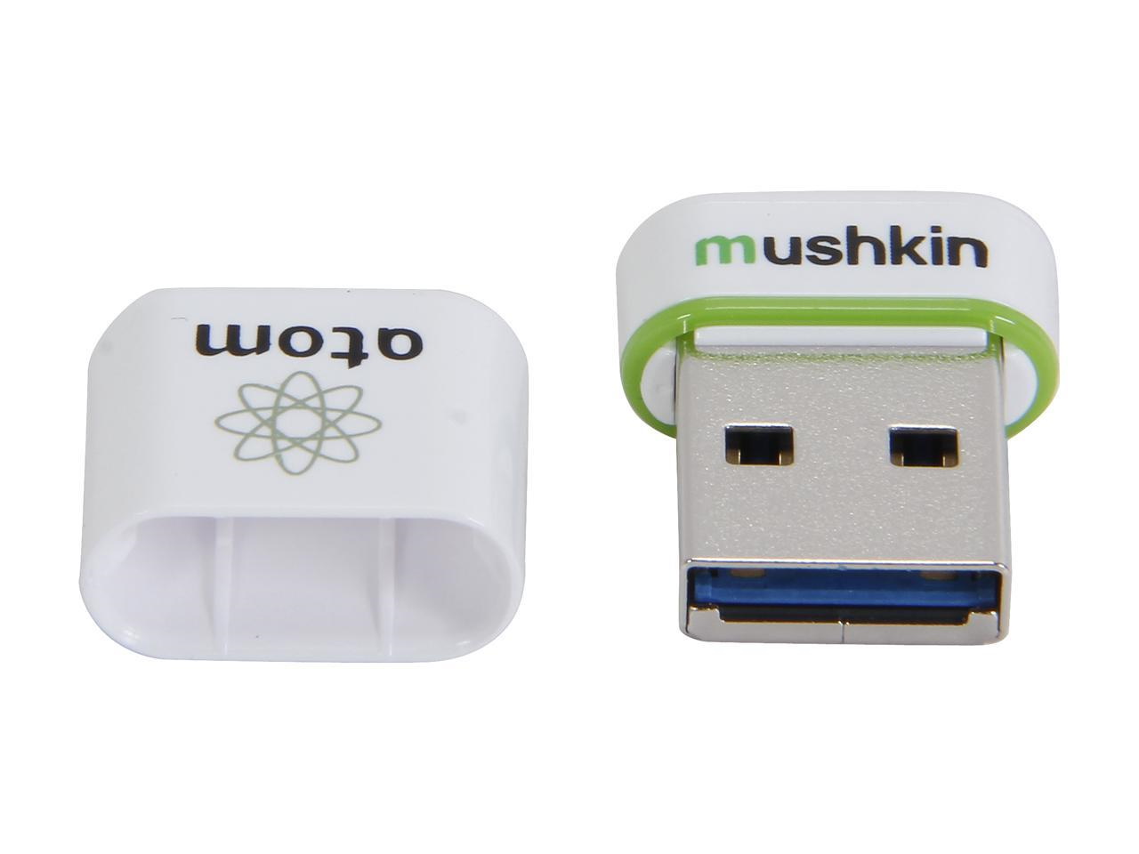 64GB Mushkin Atom USB 3.0 Flash Drive - White/Green