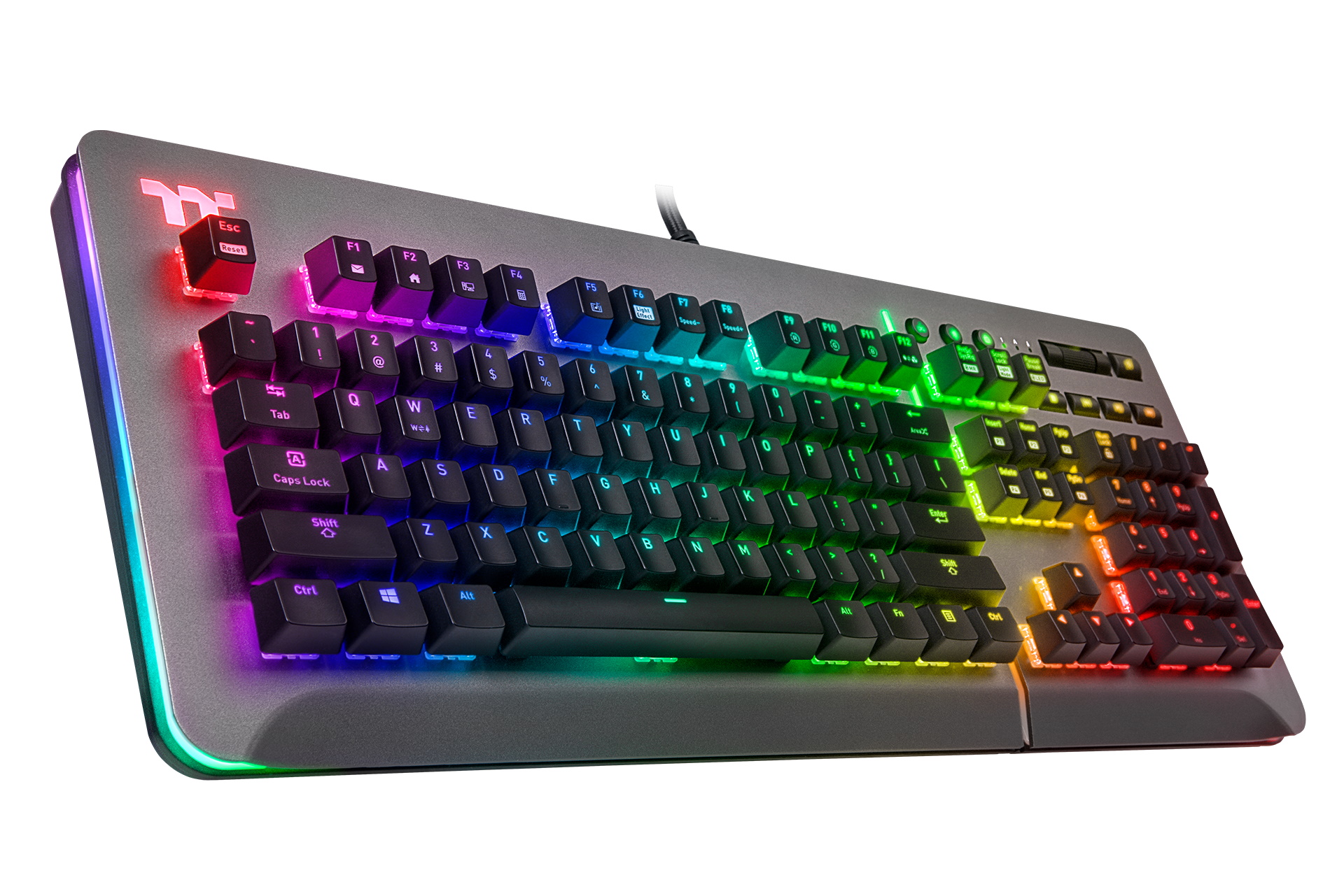 Thermaltake Level 20 RGB Wired Titanium Gaming Keyboard - US English ...