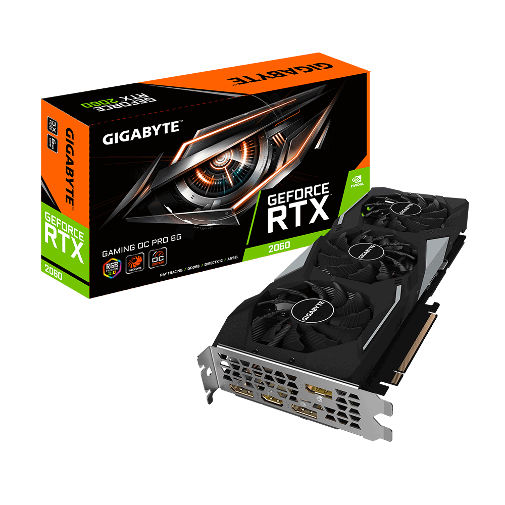 Gigabyte GeForce RTX 2060 Gaming OC Pro RGB Triple Fan Graphics Card - 6 GB