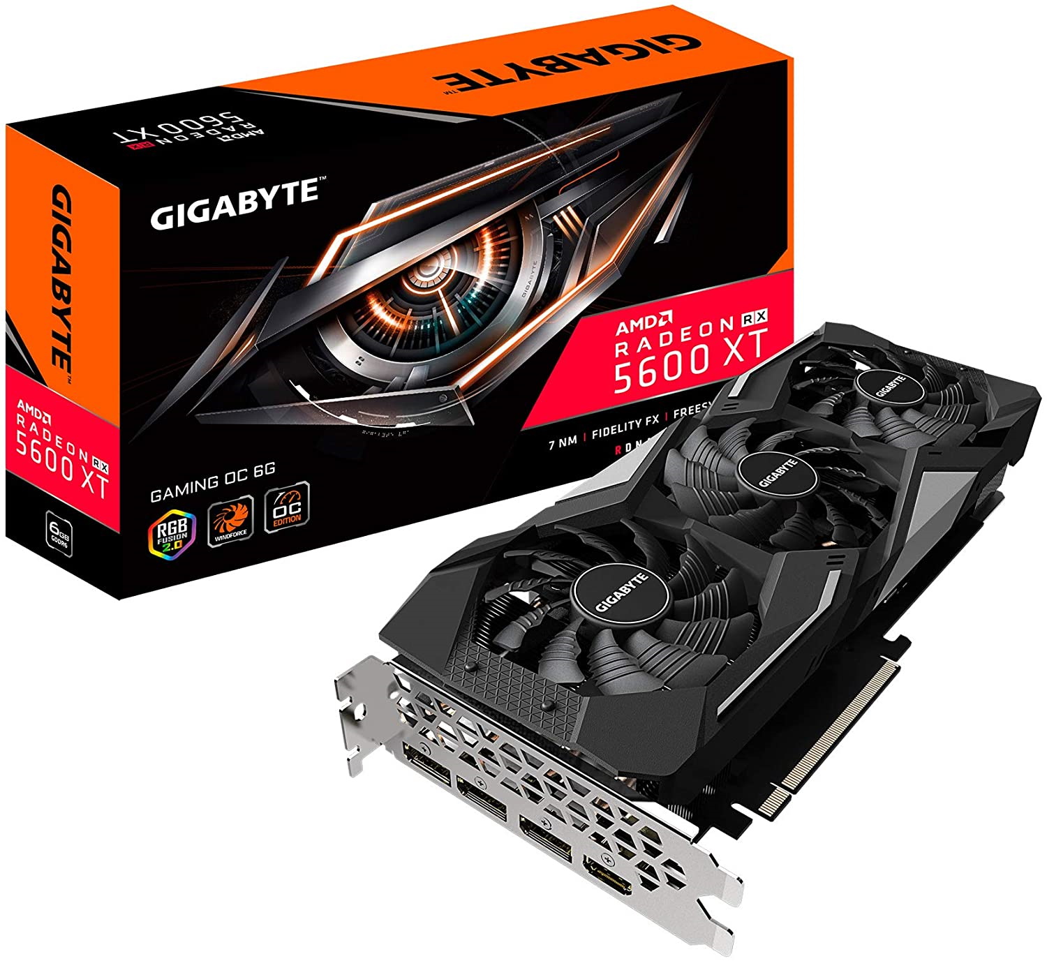 Gigabyte Radeon RX 5600 XT Gaming OC RGB 80 mm Triple Fan Graphics Card ...