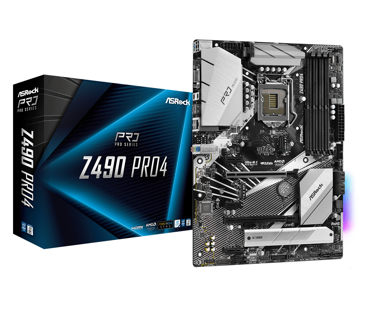 ASRock Pro4 Z490 Intel ATX DDR4-SDRAM Motherboard