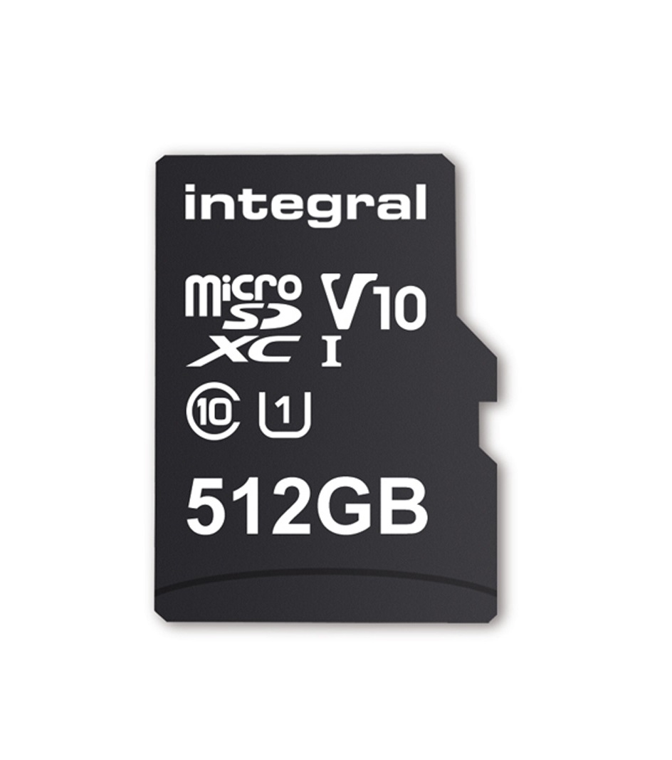 512GB Integral microSDXC CL10 UHS-I U1 Smartphone and Tablet Memory Card