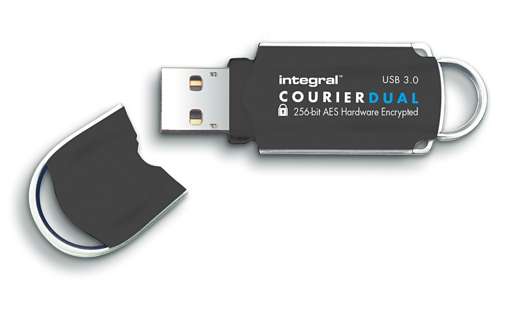 64GB Integral Courier Dual USB3.0 FIPS-197 Encrypted Flash Drive