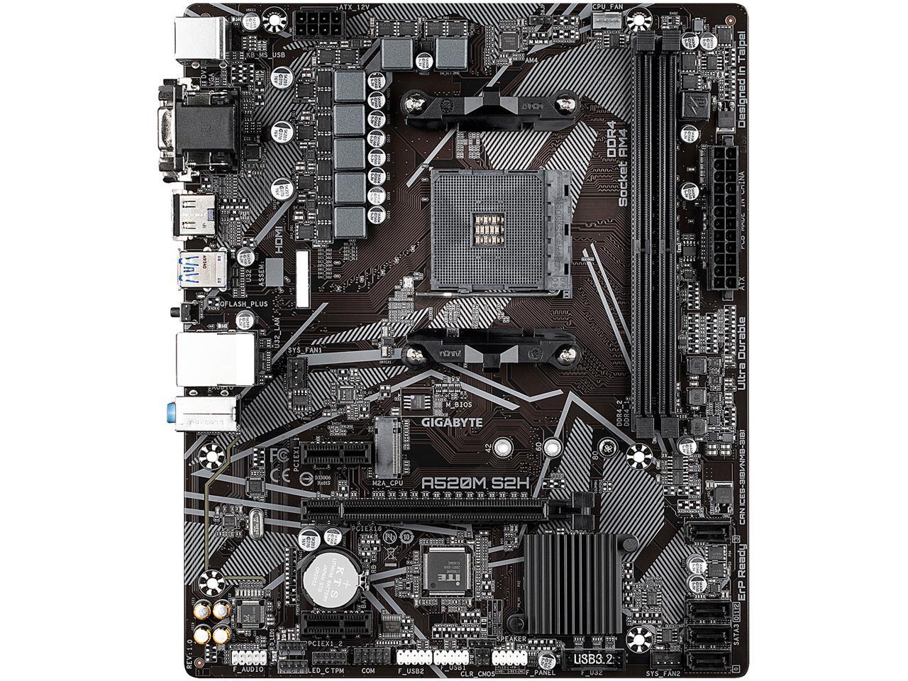 Gigabyte AMD A520 S2H AM4 Micro ATX Motherboard