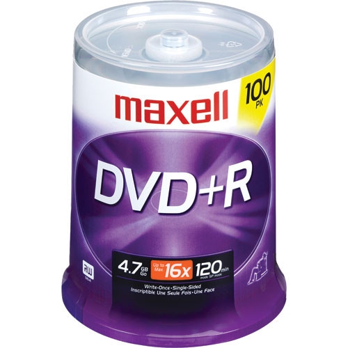 Maxell DVD+R 4.7GB 16X Branded 100-Pack Spindle