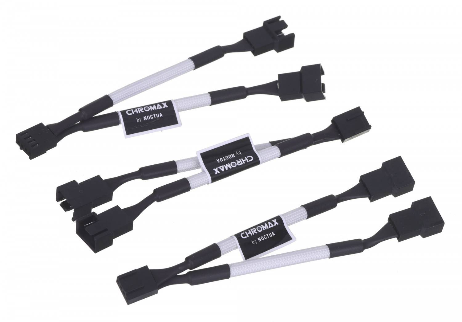 Noctua NA-SYC1 Chromax 4 Pin Y Cables - 3 Pack - White