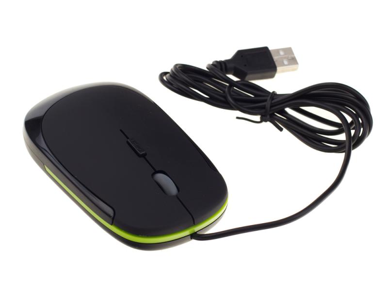 NEON Optical USB Mouse Dual-button with scroll-wheel Black/Green