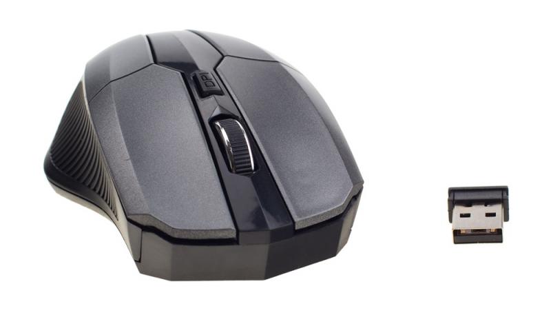 NEON Wireless Optical Mouse USB Dual-button with scroll-wheel Black/Grey