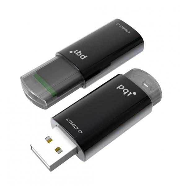 32GB PQI Clicker USB3.0 Flash Drive - Jazzy Black Edition