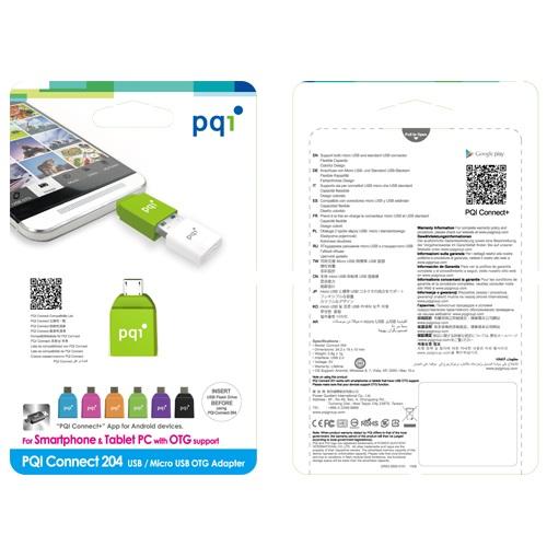 PQI Connect 204 Purple micro USB OTG Storage Adapter for Android Devices