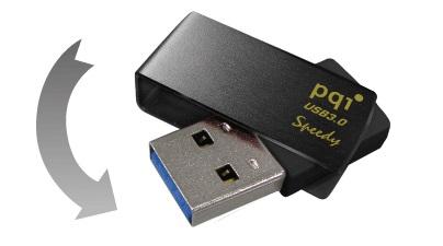 32GB PQI U822V Speedy USB Flash Drive - Black - Ultra-Fast USB3.0