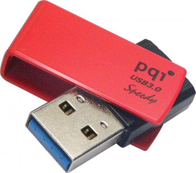 32GB PQI U822V Speedy USB Flash Drive - Deep Red - Ultra-Fast USB3.0