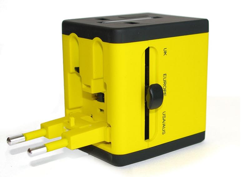 Rainbow Series Worldwide Travel Power Adapter with 2 USB ports (5V / 2 ...