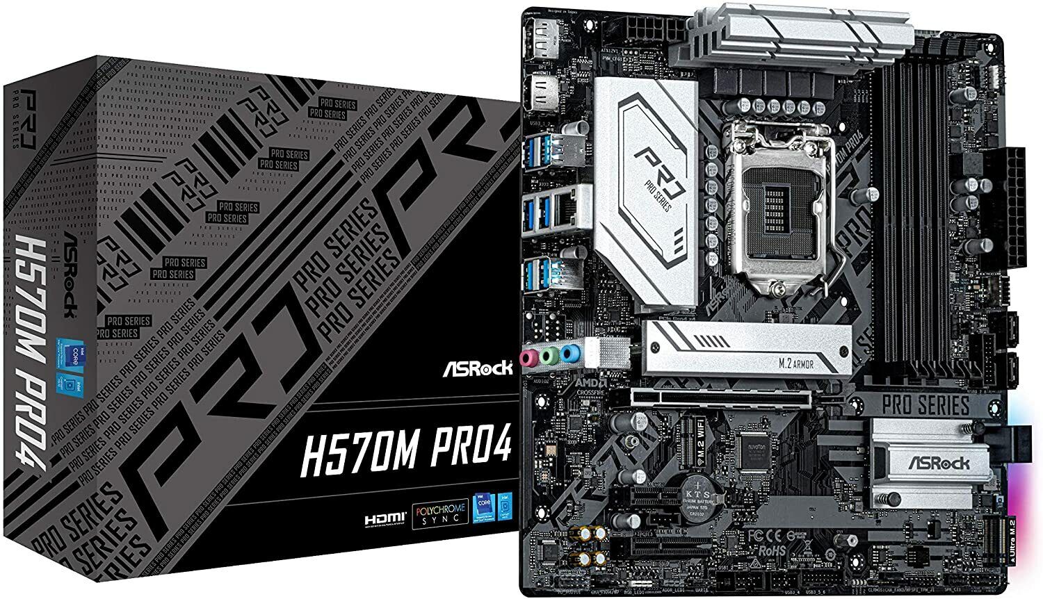 Asrock H570M Pro4 Intel H570 LGA 1200 Micro ATX DDR4 Motherboard