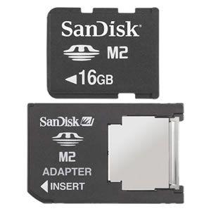 16GB Sandisk M2 Memory Stick Micro Card w/ adapter (bulk)