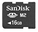 16GB Sandisk Memory Stick Micro (M2) Card retail packaging