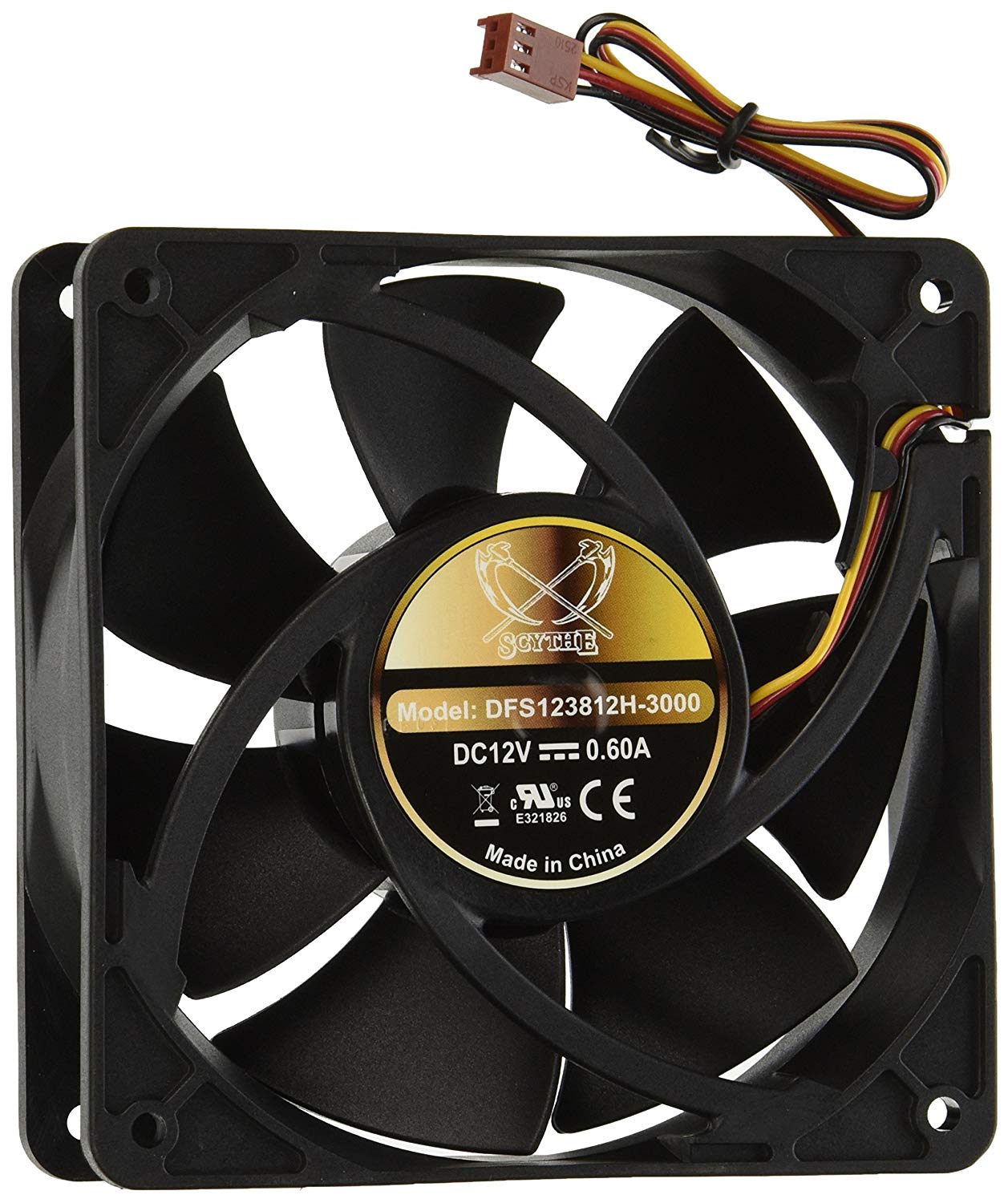Scythe DFS123812H-3000 Ultra Kaze 120mm 3000RPM Case Fan - Black