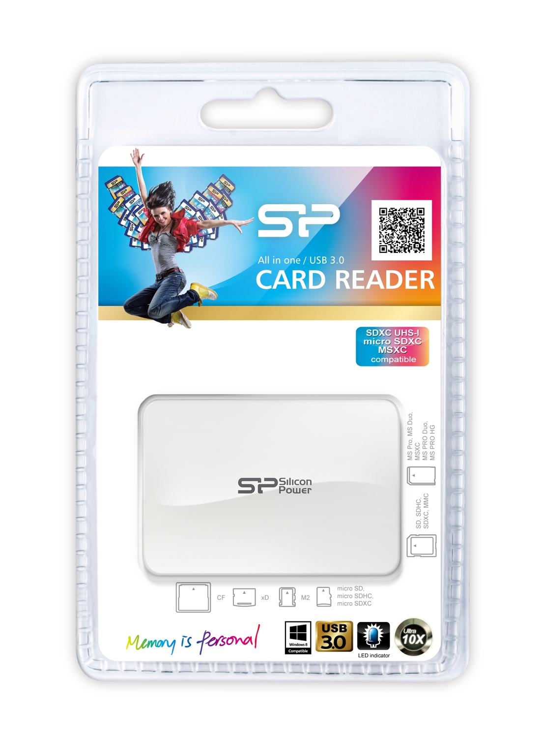 Silicon Power All In One Card Reader USB3.0 - White Edition