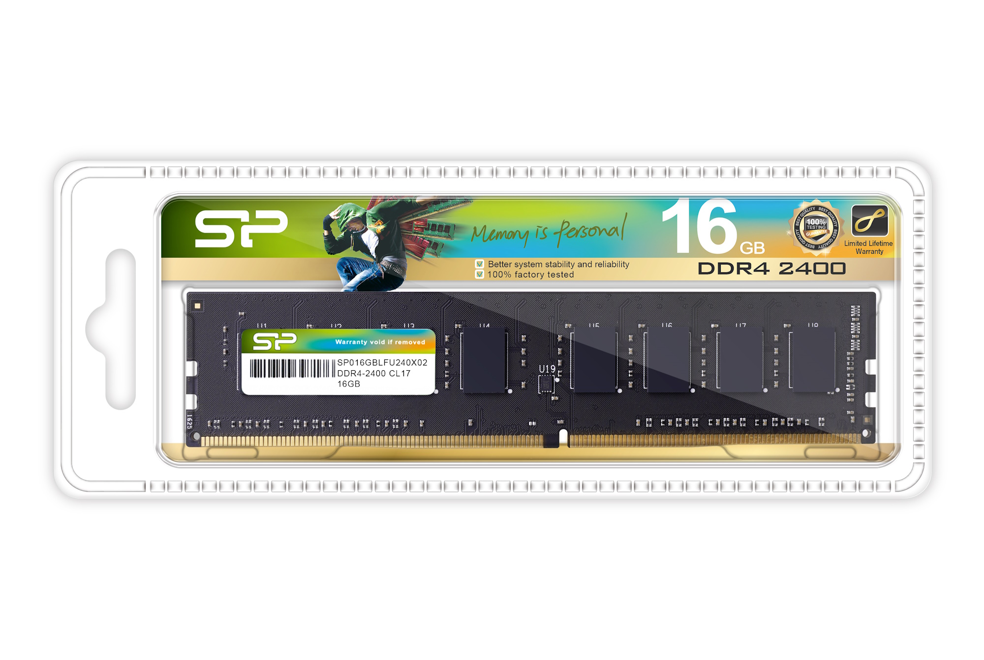 16GB Silicon Power DDR4 2400MHz PC4-19200 Desktop Memory Module CL17 1.2V 288 pins