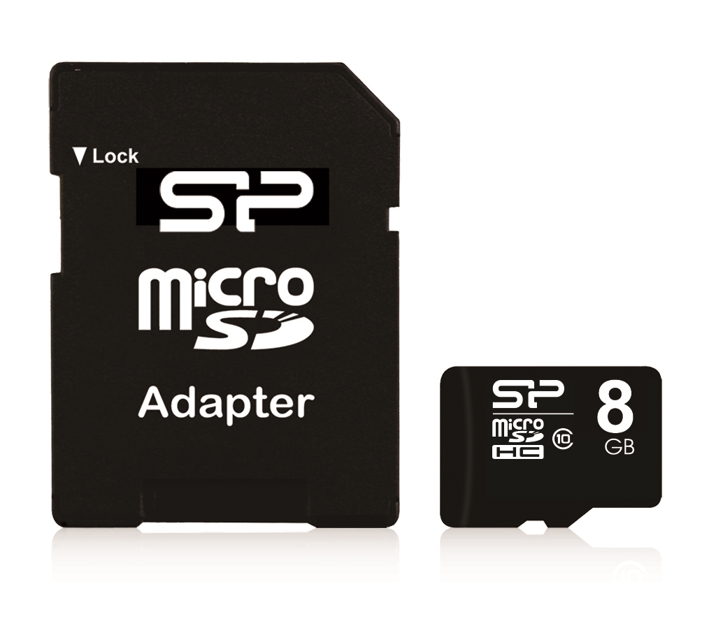 8GB Silicon Power microSD Memory Card SDHC Class 10 w/ SD adapter (SP008GBSTH010V10SP) 40MB/sec