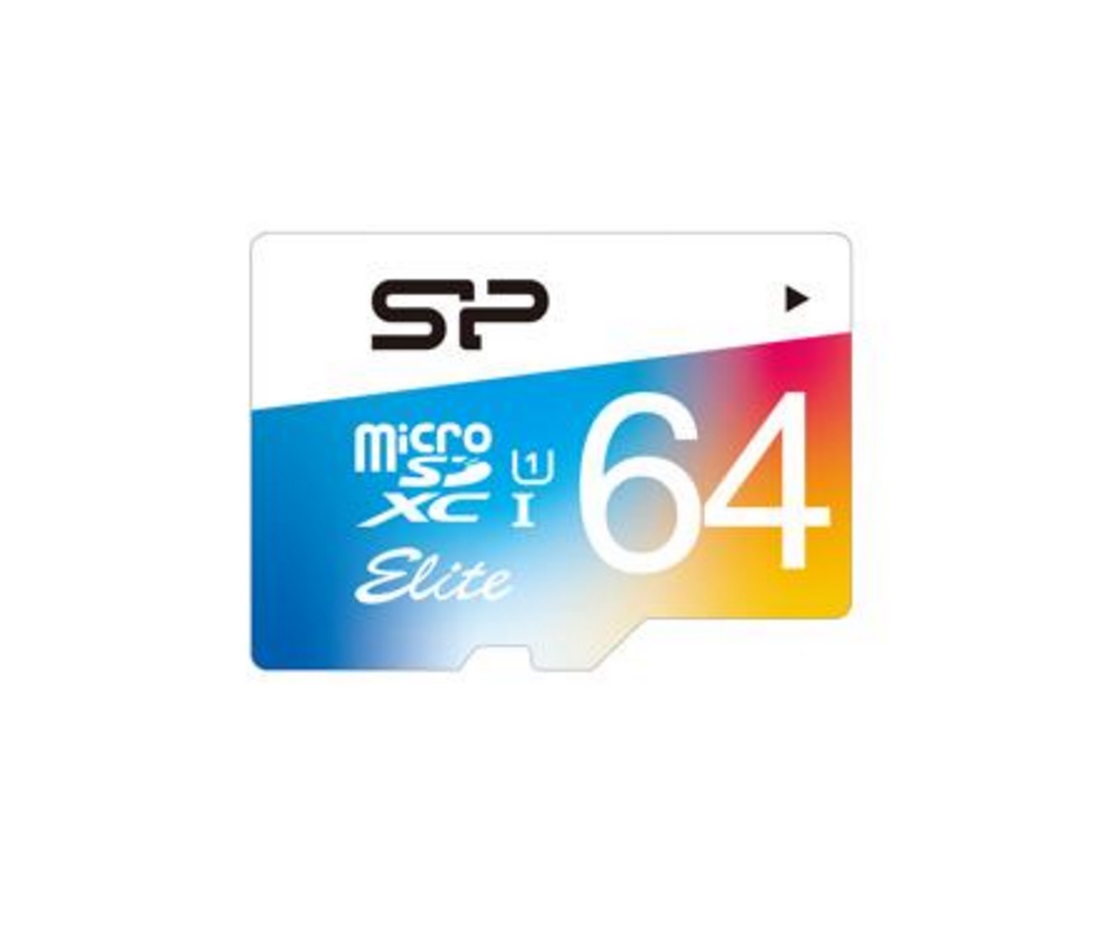64GB Silicon Power Elite microSDXC CL10 UHS-1 85MB/sec Colorful Memory ...