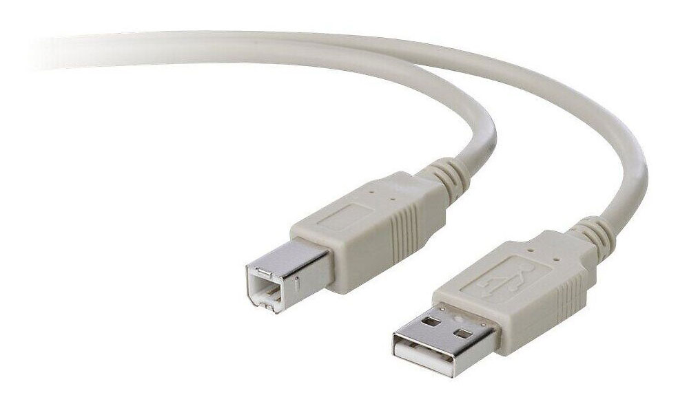 10FT Belkin USB Type A Male To USB Type B Male Cable - Grey