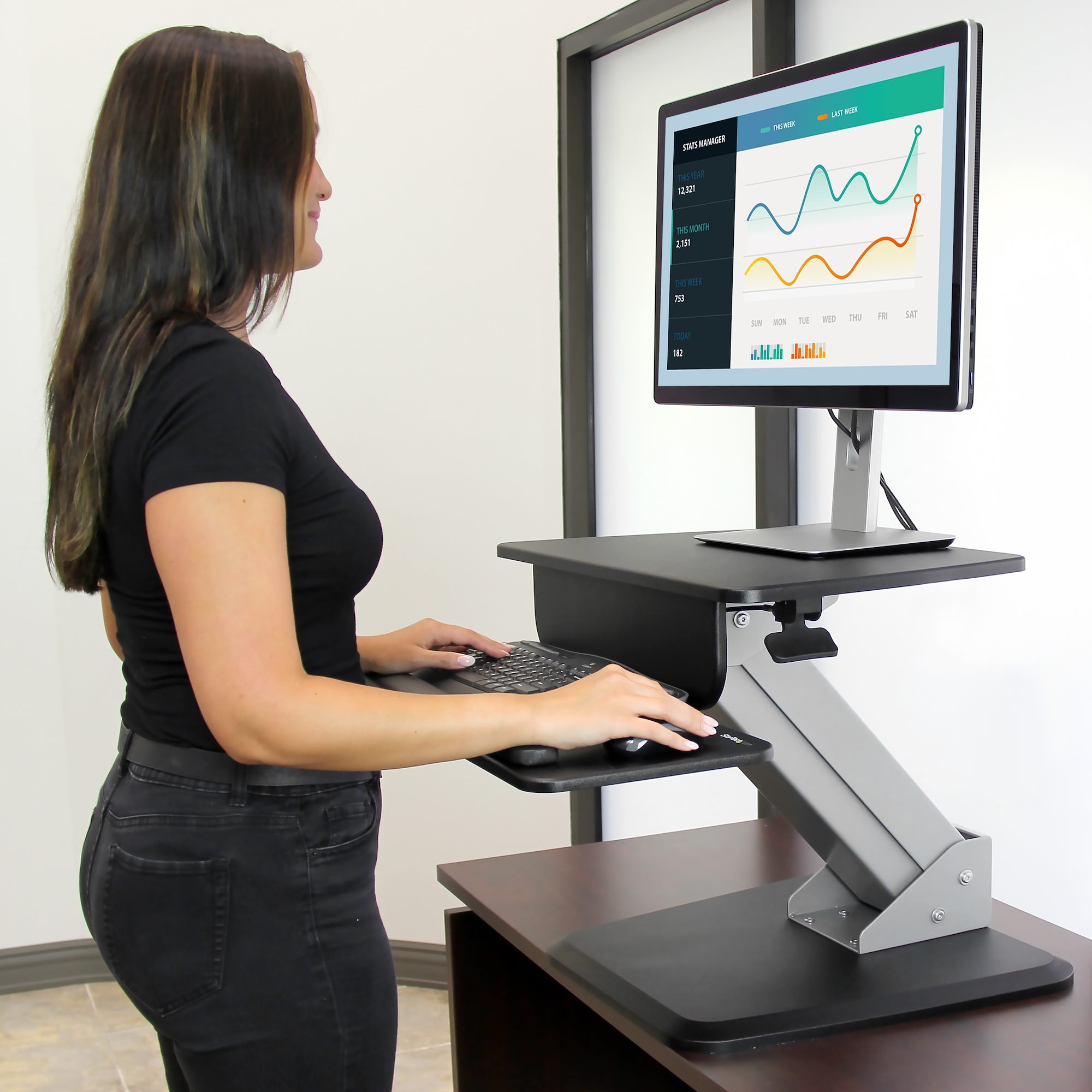 Startech Sit-to-Stand Monitor Workstation