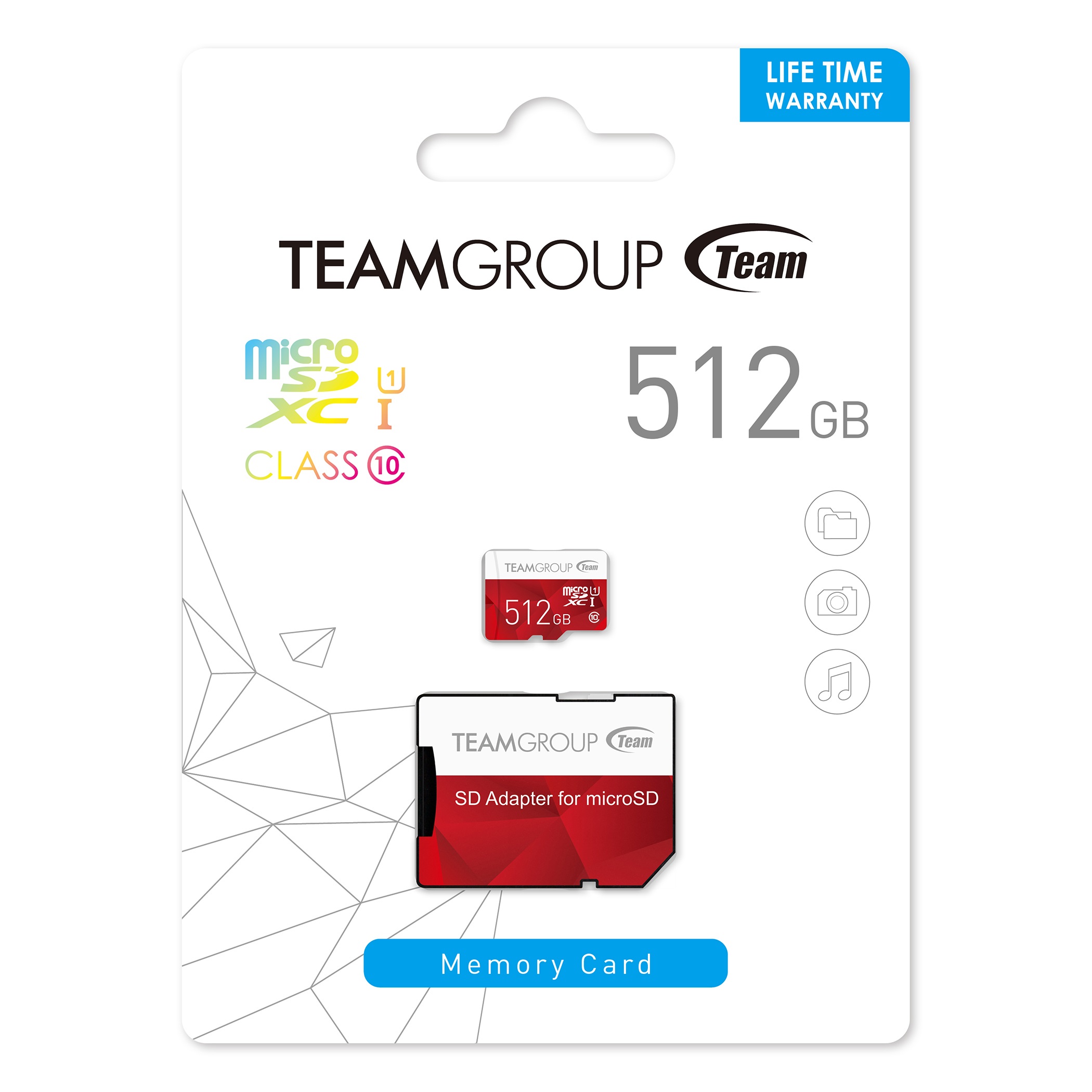 512GB Team Color microSDXC CL10 UHS-I Memory Card w/SD Adapter