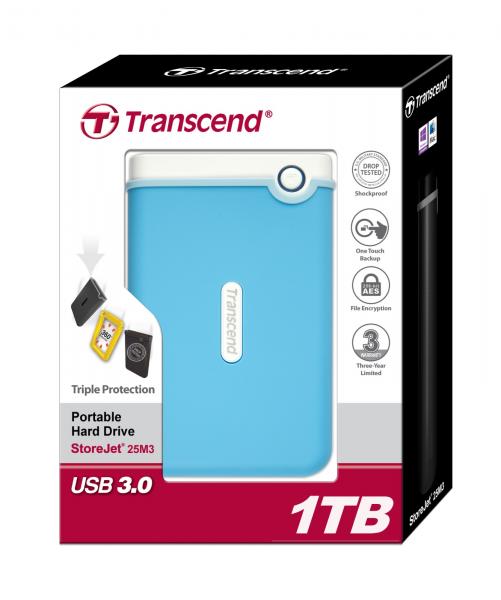 1TB Transcend USB3.0 StoreJet 25 Mobile External 2.5-inch Hard Drive ...