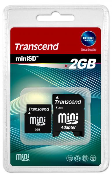 2Gb Transcend MiniSD Secure Digital Memory Card