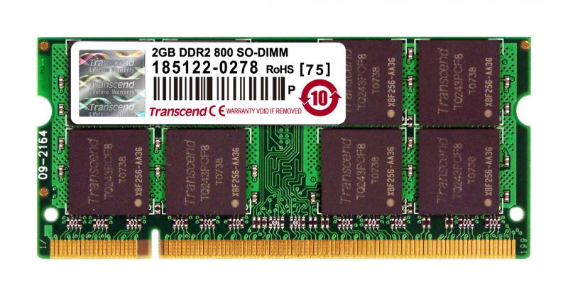 2GB Transcend DDR2 800MHz SO-DIMM PC2-6400 CL6 laptop memory module