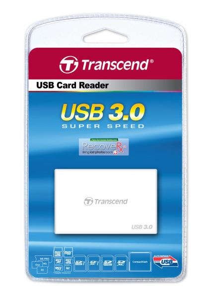 Transcend USB3.0 Super-Speed Multi Card Reader RDF8 White