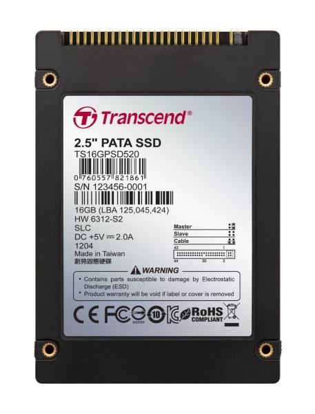 16GB Transcend 2.5-inch IDE/PATA Internal SSD Solid State Disk (SLC Flash)