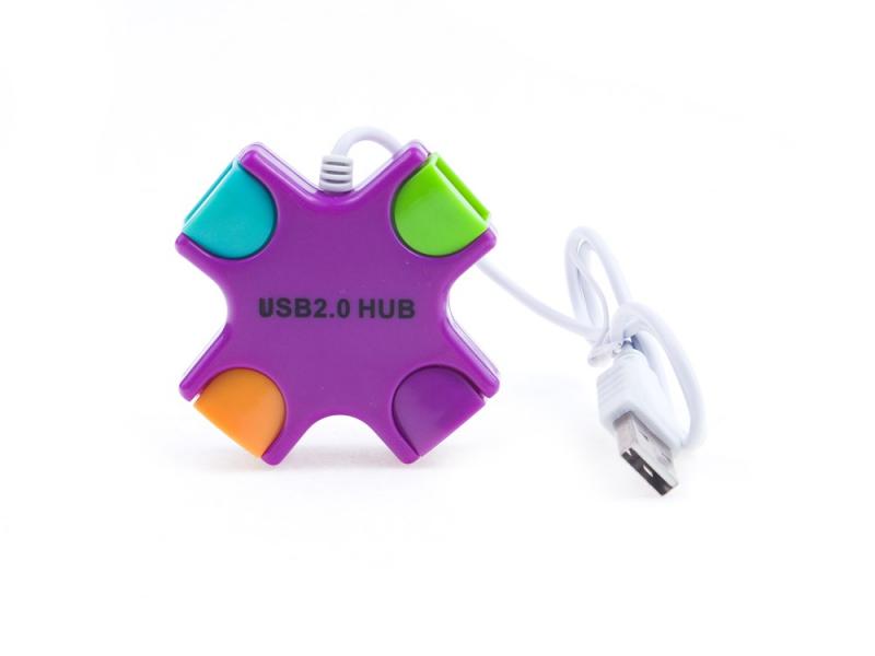 4-port USB Hub - Purple Star Design - USB2.0