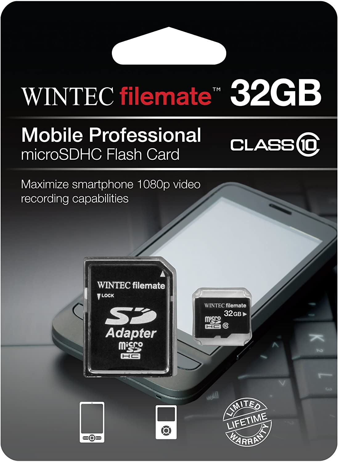 32GB Wintec microSDHC Mobile Professional CL10 Mobile Phone Memory Card ...
