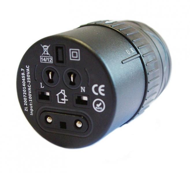 Worldwide Universal Travel Adapter + USB port (5V / 1000mAh)